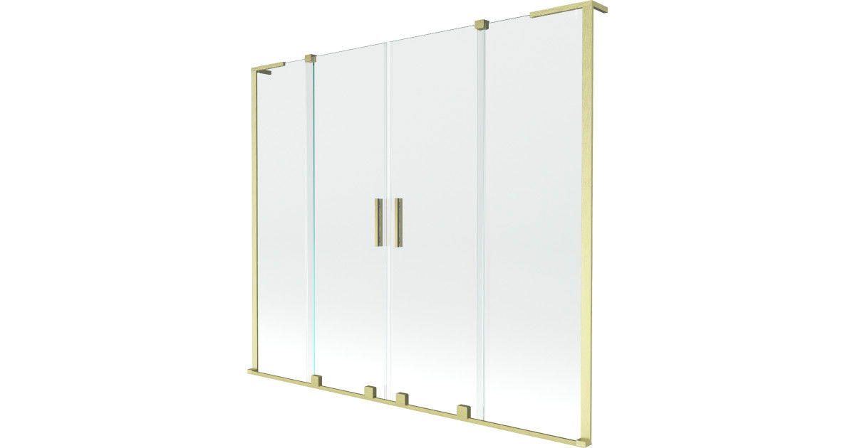 Mexen Velar L Duo 2-wing sliding bathtub screen 170 x 150 cm, transparent, brushed gold - 896 ...