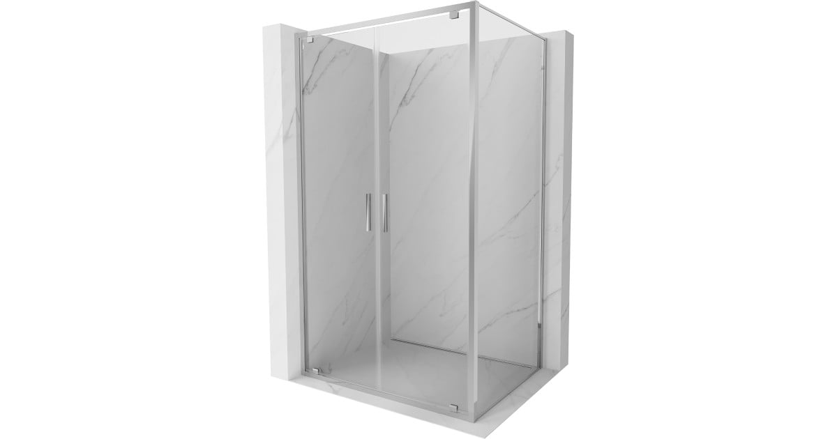 Mexen Exo pivot shower cabin 100 x 90 cm, transparent, chrome - 8182 ...