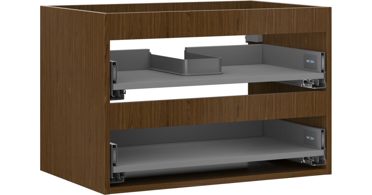 Mexen Box-A cabinet unit for washbasin 70 cm, 2 drawers, walnut - 91AX0 ...