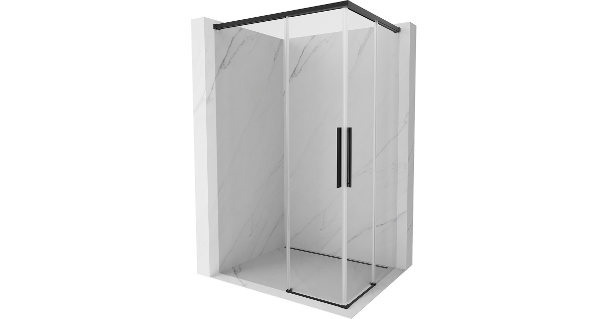 Mexen Rox Duo sliding shower cabin 120 x 100 cm, transparent, black ...