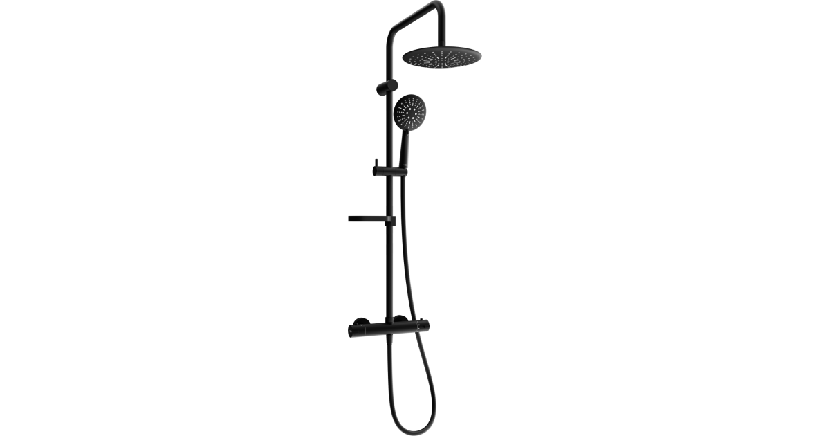Mexen KX67 surface-mounted shower set with rain shower and thermostatic ...