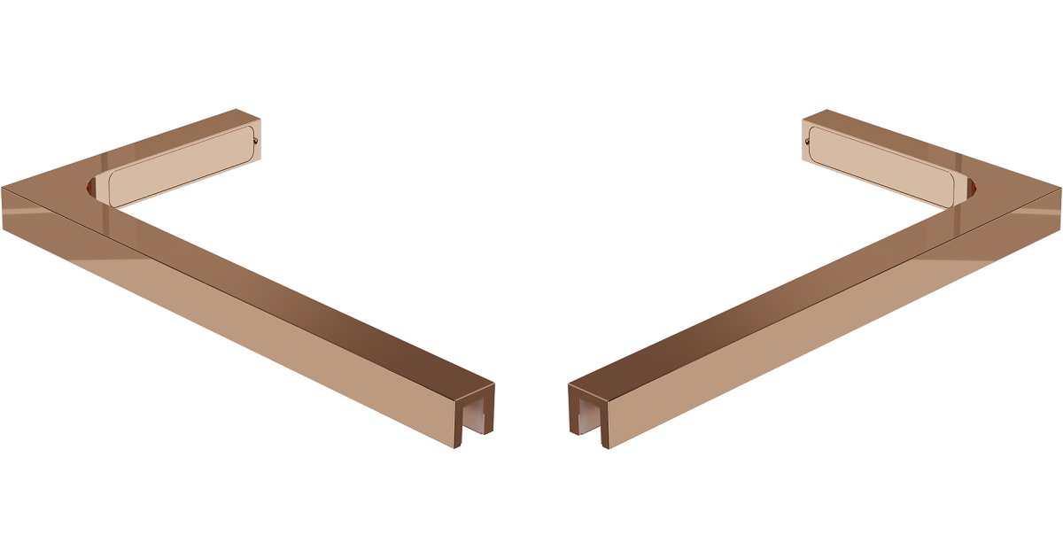 Mexen set of L-shaped brackets for shower doors and panels 6-8 mm, rose ...