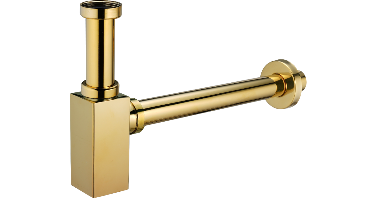 Mexen half sink square siphon, gold - 79960-50